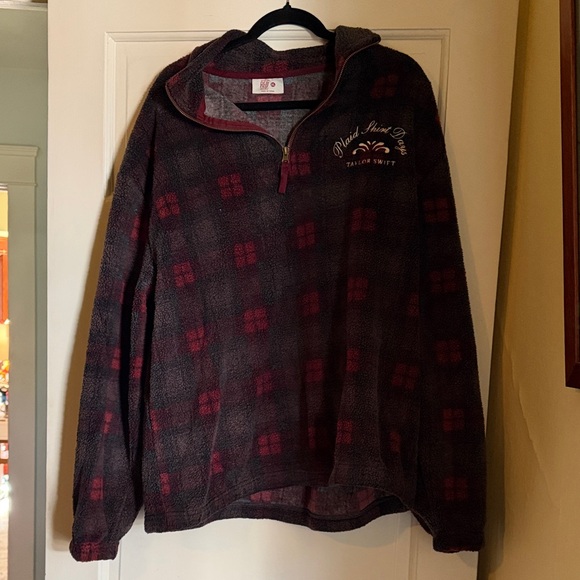 Taylor Swift | Tops | Taylor Swift Plaid Shirt Days Zipup Sweater Red ...